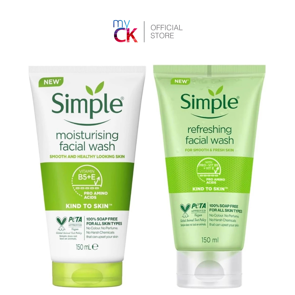 Simple Facial Wash 150ml - (Moisturising Foaming/Refreshing) | Shopee ...