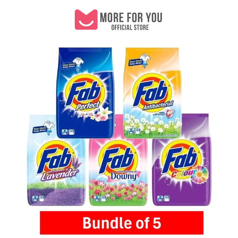 💕MORE FOR YOU💕Fab Laundry Powder Detergent 1.9kg x 5 packs | Shopee ...