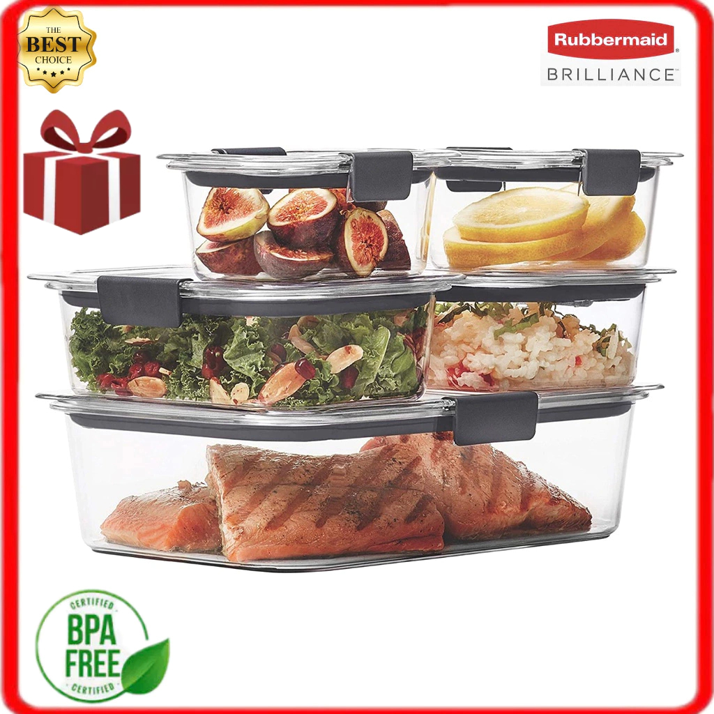 Rubbermaid Brilliance Food Storage Container, 10 pc Set, lunchbox lunch ...