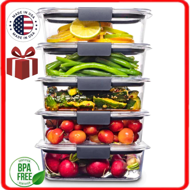 Rubbermaid Brilliance Food Storage Container, School lunchbox bento ...
