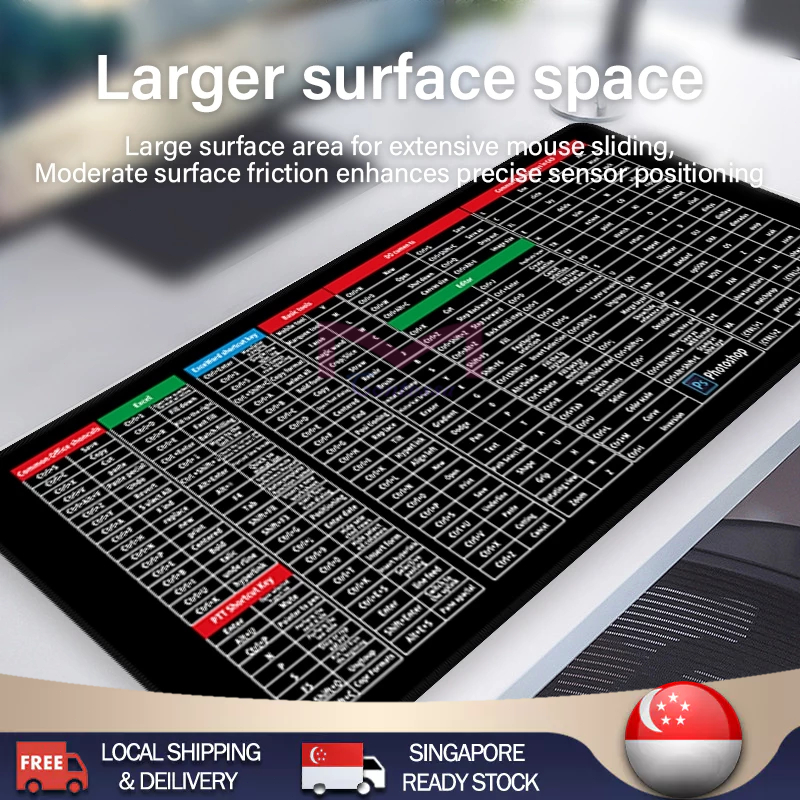 【SG STOCK】Large 80cm Anti-Slip Rubber Base Gaming Mouse Pad Desktop ...