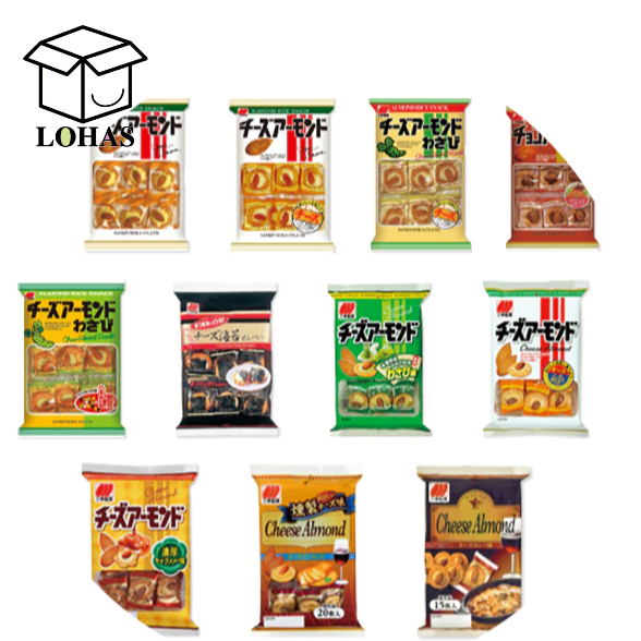 Cheese Almond Rice Cracker from Japan Sanko Seika Wasabi Mentaiko Prawn ...