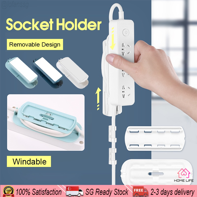 Wall Mounted Socket Extension Holder Sticker Self Adhesive Power Plug ...