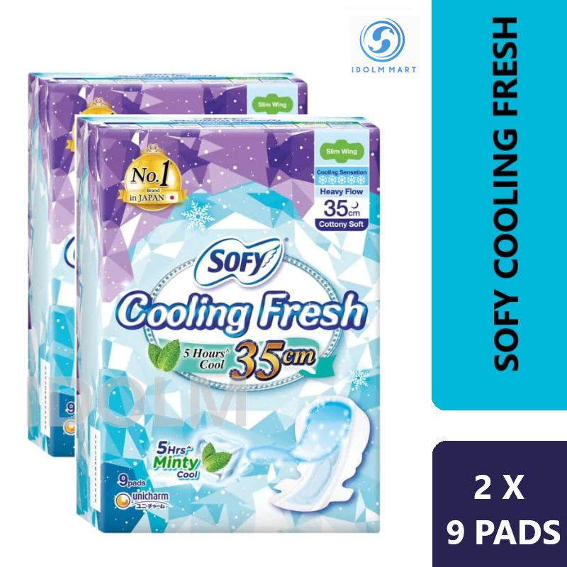 [Bundle of 2 ] Sofy cooling fresh 35cm sanitary pad 9pcs | Shopee Singapore