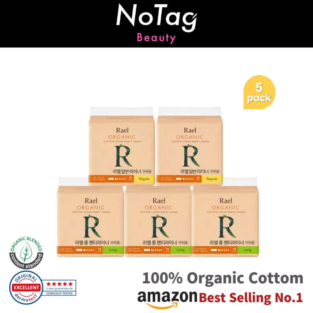 RAEL Organic Cotton Cover Panty Liners Set 5Pack | Shopee Singapore