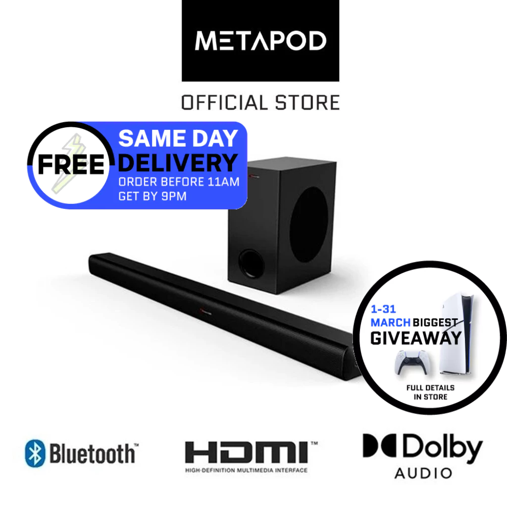(FREE SAME DAY DELIVERY) Nakamichi APOLLO 220 2.1 Dolby Audio Soundbar ...