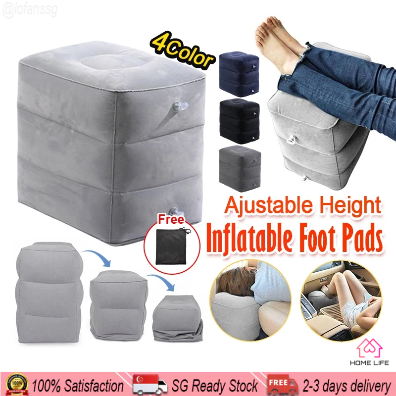 【SG】3 Layers Inflatable Foot Rest Adjustable Height Travel Pillow Leg ...