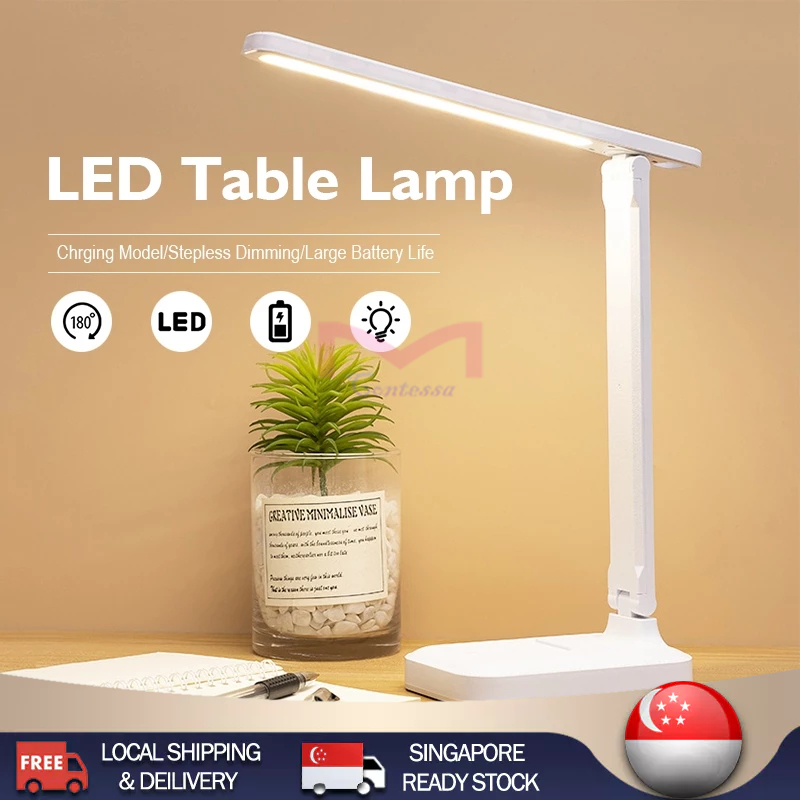 LED Table Lamp Rechargeable Study Lamp Desk Lamp Portable Reading Light ...