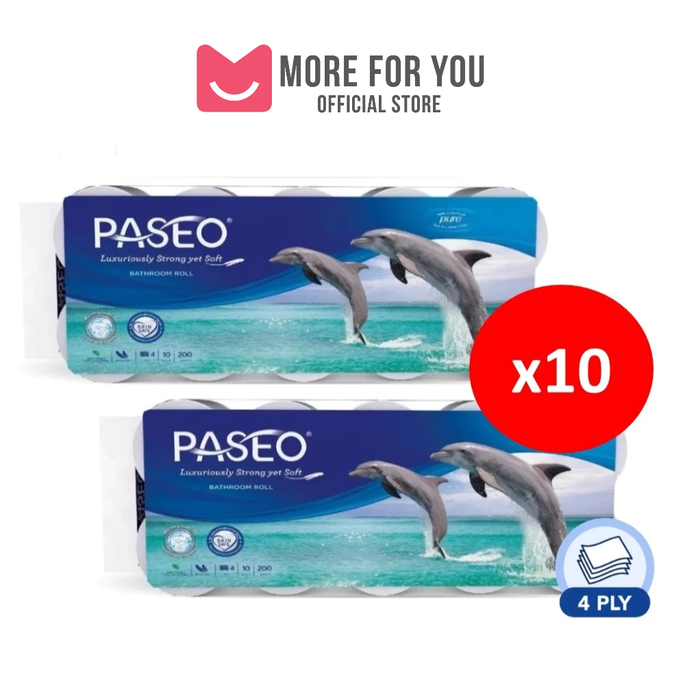 💕MORE FOR YOU💕Paseo Pure Pulp Bathroom Tissue Roll 4 Ply 200 sheet x 10 ...