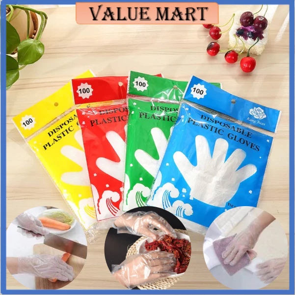 Disposable Gloves Transparent Plastic Gloves Latex Free Food Prep Safe ...
