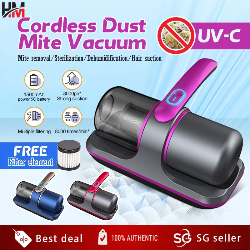 【HM】SG Stock Cordless Dust Mite Remover Vacuum Handheld Wireless Dust ...
