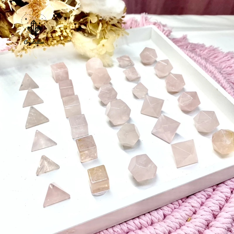 SG CRYSTALS | Rose Quartz Geometry Set (5 Pieces) | Shopee Singapore