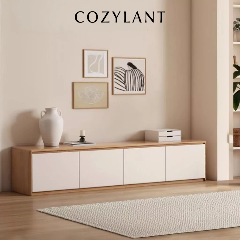 Cozylant Tiana TV Console / Solid Oak Wood TV Cabinet / Natural Wood ...