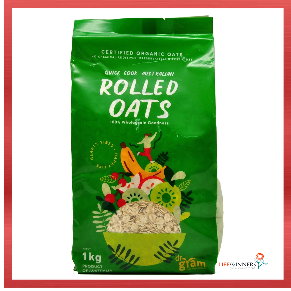 Dr Gram Organic Rolled Oats Cereal 1kg (Exp: 28/05/2026) | Shopee Singapore