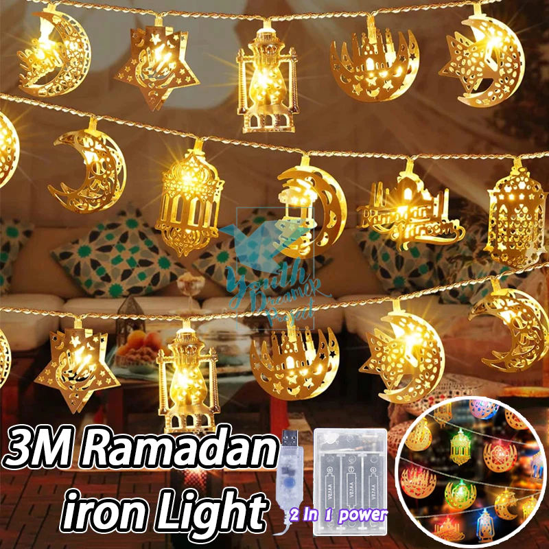 Lampu Raya 3M 20LED Hari Raya Lights Iron Ramadan Lights Fairy Lights ...
