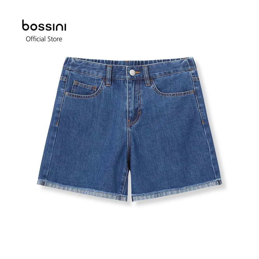 BOSSINI Women's Cool Denim Shorts – Frayed Hem | Shopee Singapore