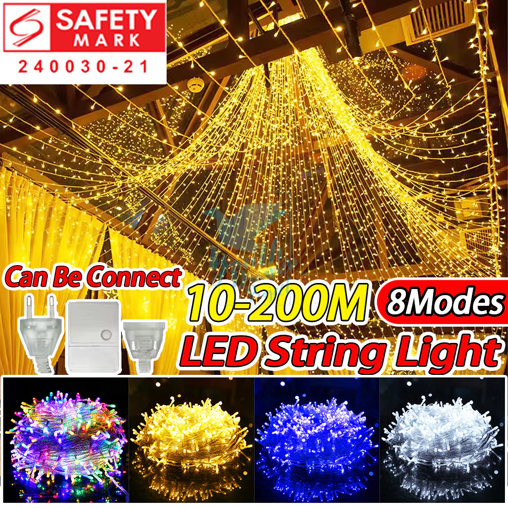 Lampu Raya 10M Fairy Hari Raya Lights 100 LED String Lights For Festive ...