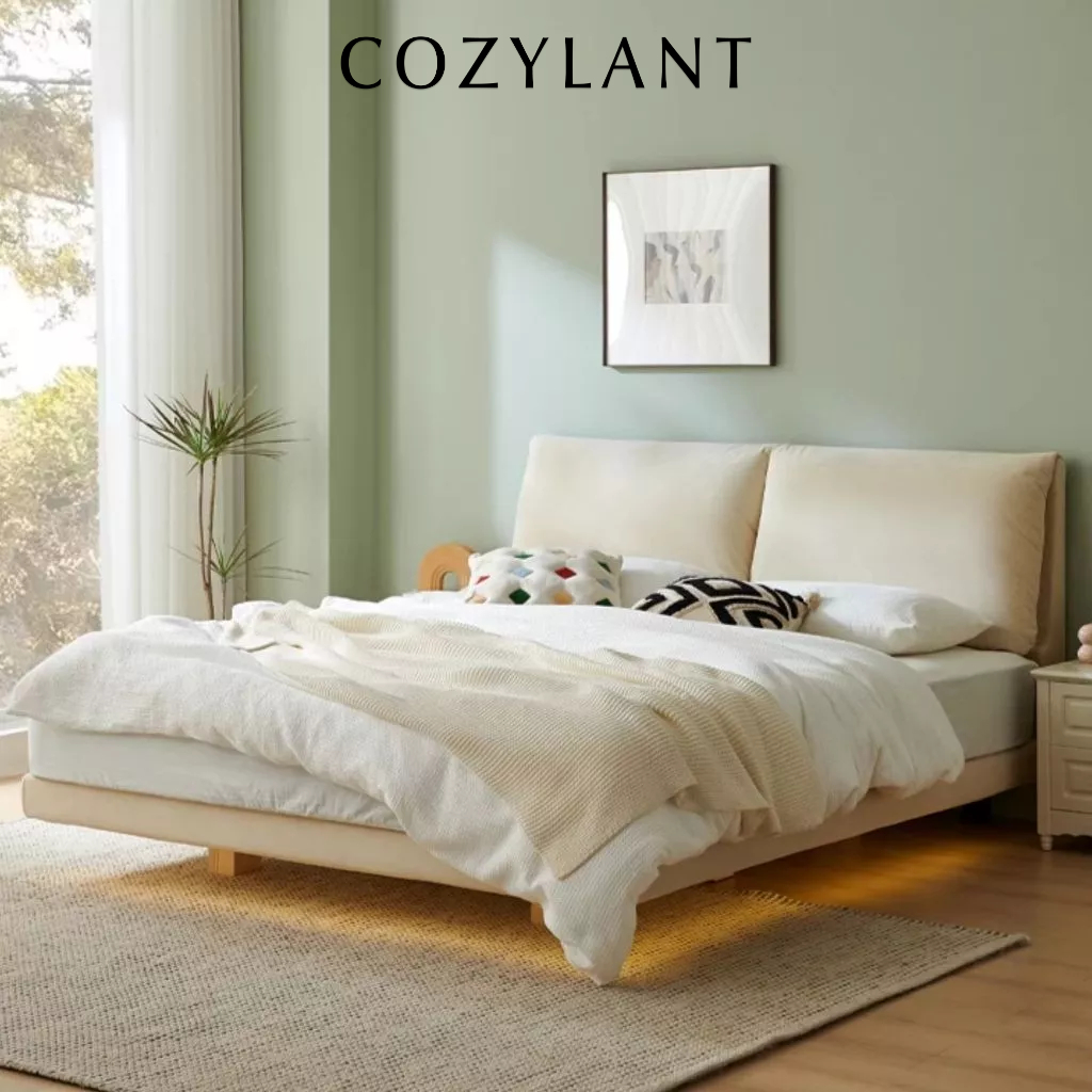 Cozylant Comfy Fabric Bed Frame / Wood Bed Frame / Floating Bed Frame ...