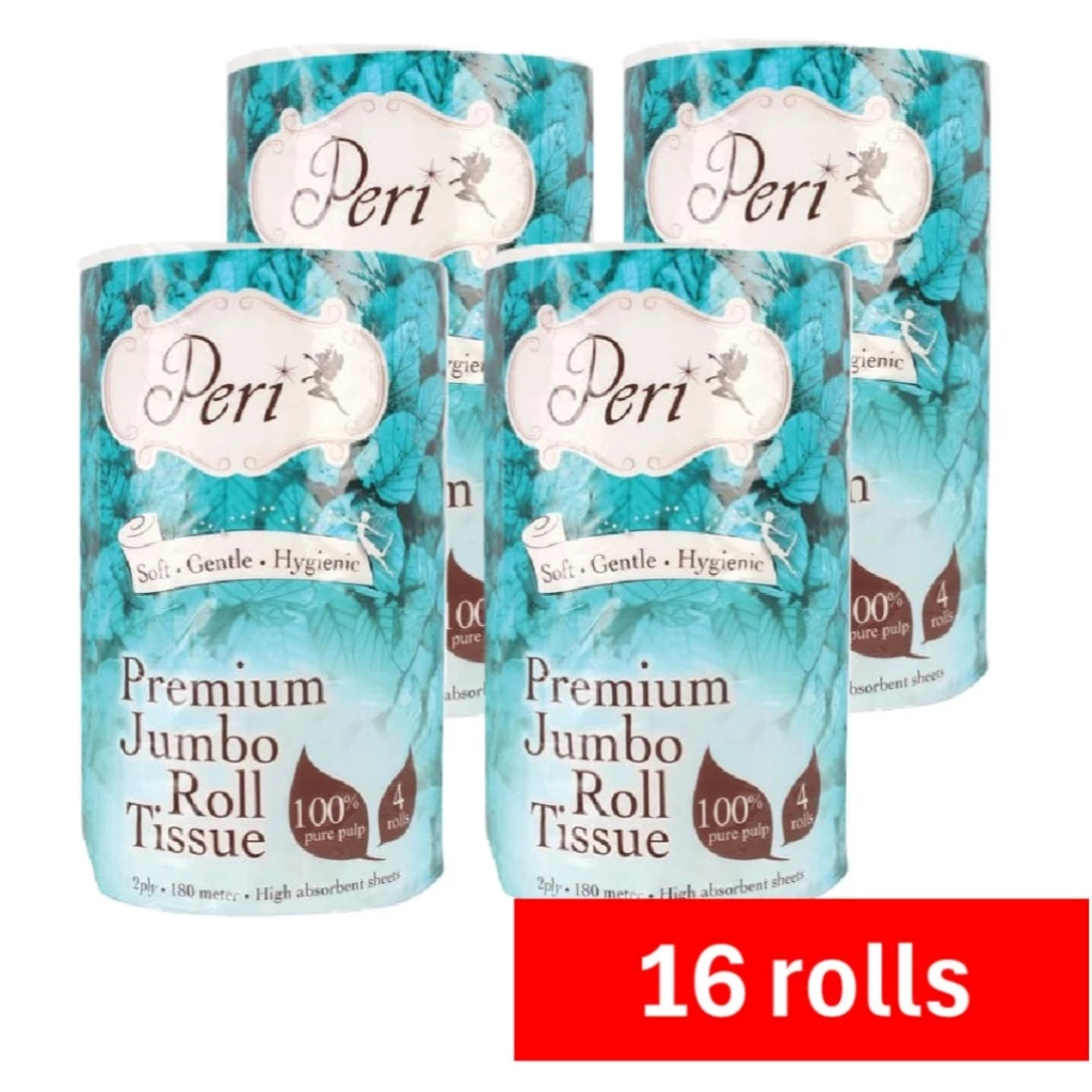 💕MORE FOR YOU💕16 rolls- Peri Pure Pulp Jumbo Rolls Tissues 2-Ply ...