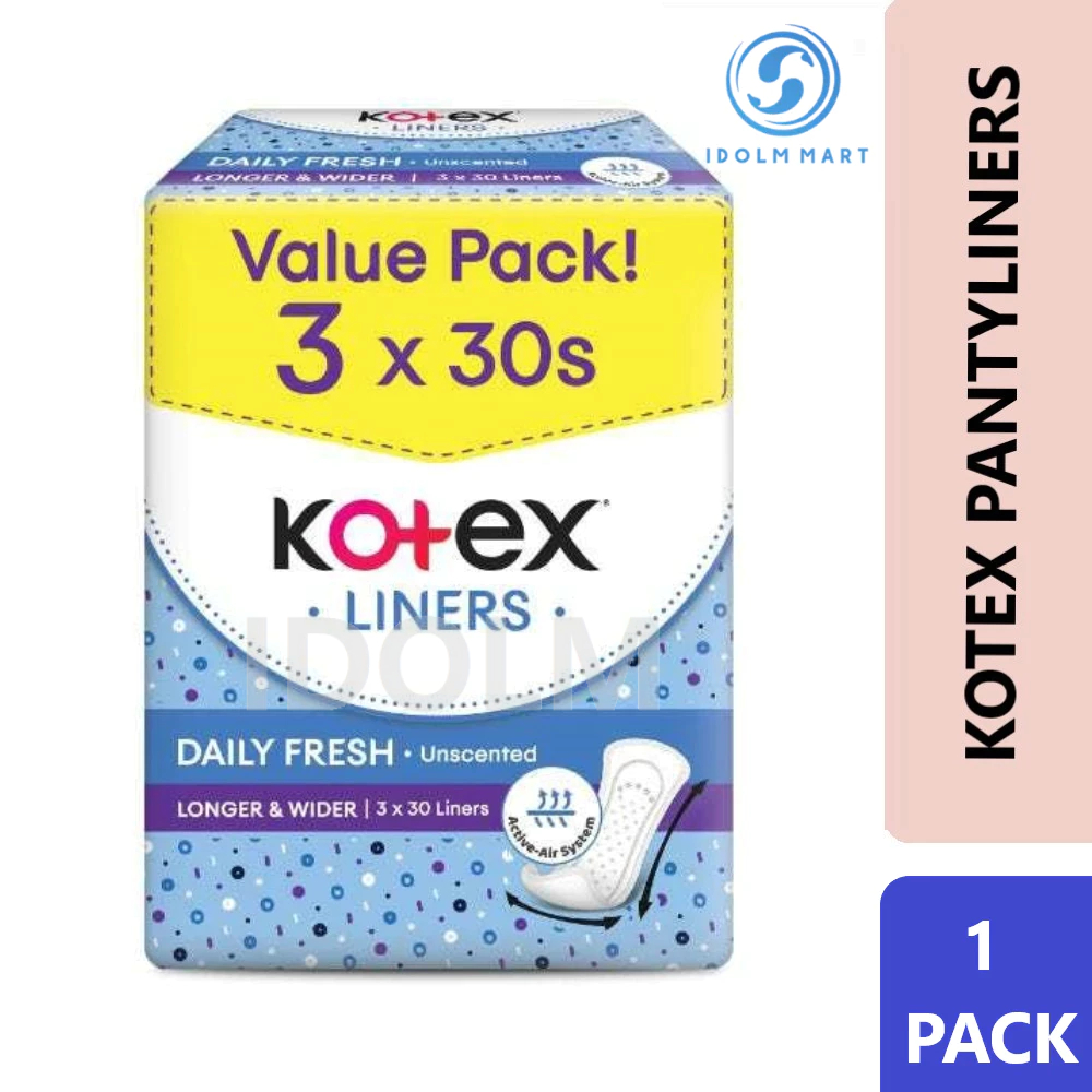 Kotex Daily Fresh Longer & Wider Panty Liner Value Pack | Shopee Singapore
