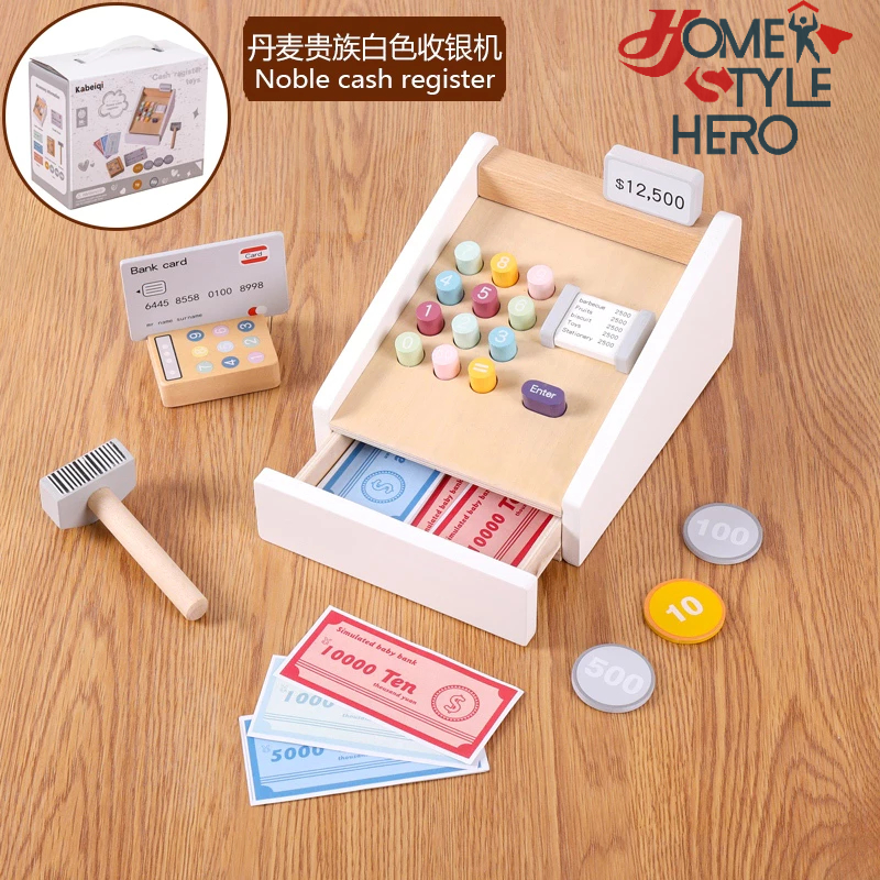 [SG Stock]Wooden Cash Register Toy – Montessori Pretend Play Cashier ...