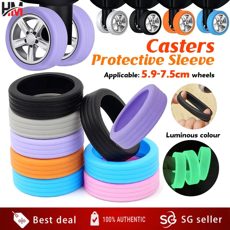 【HM】SG Stock Luggage Silicone Wheel Roller Protector Travel Trolley ...