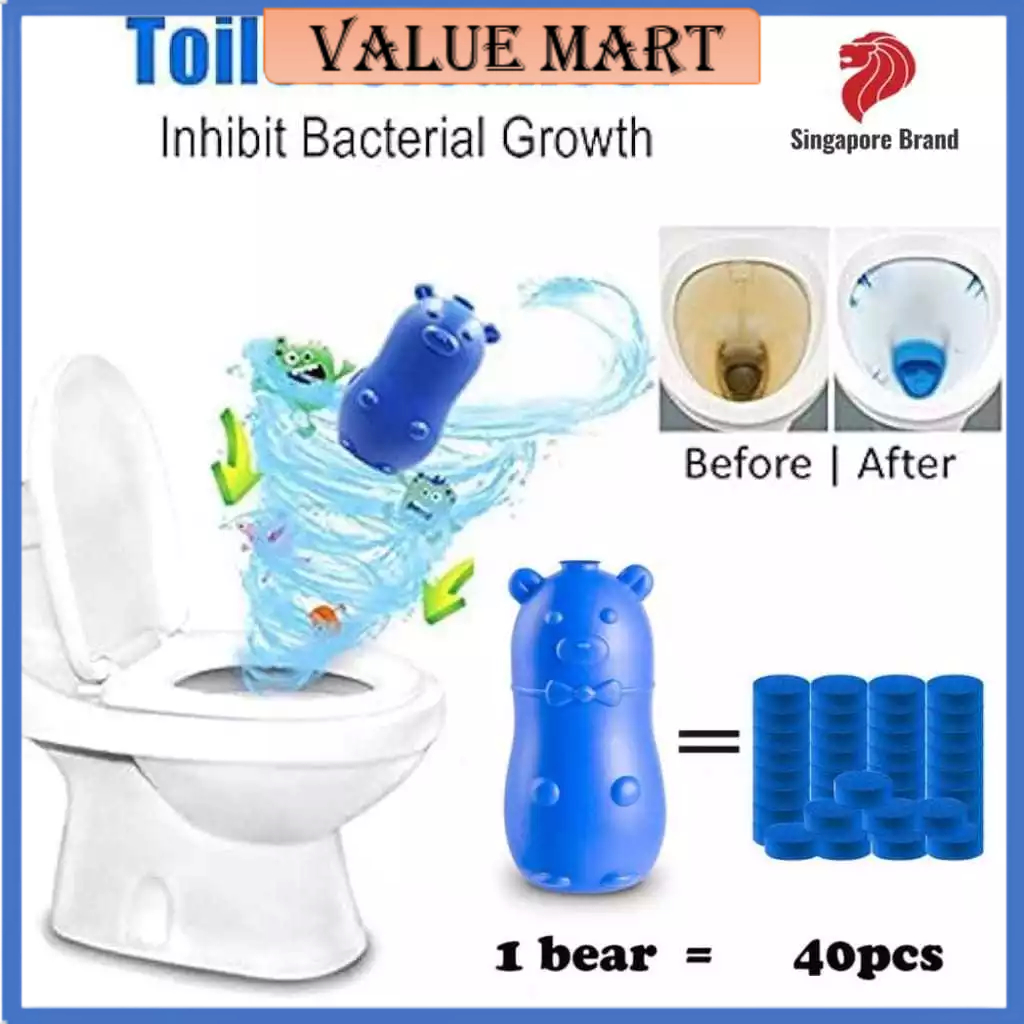 Bear Blue Bubble Toilet Cleaner Deodorant Block Chamber | Shopee Singapore