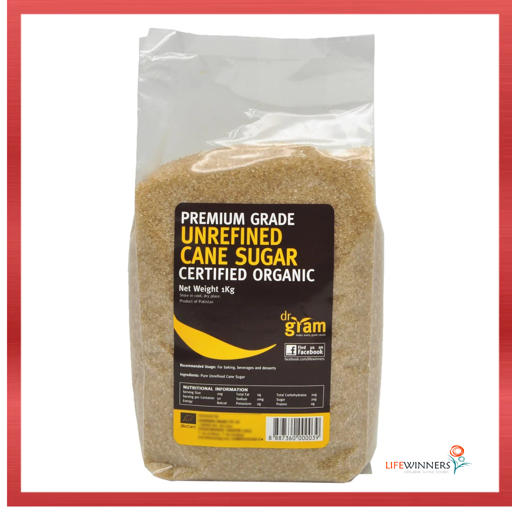 Dr Gram Organic Unrefined Cane Sugar 1kg(Exp: 19/03/2027) | Shopee ...