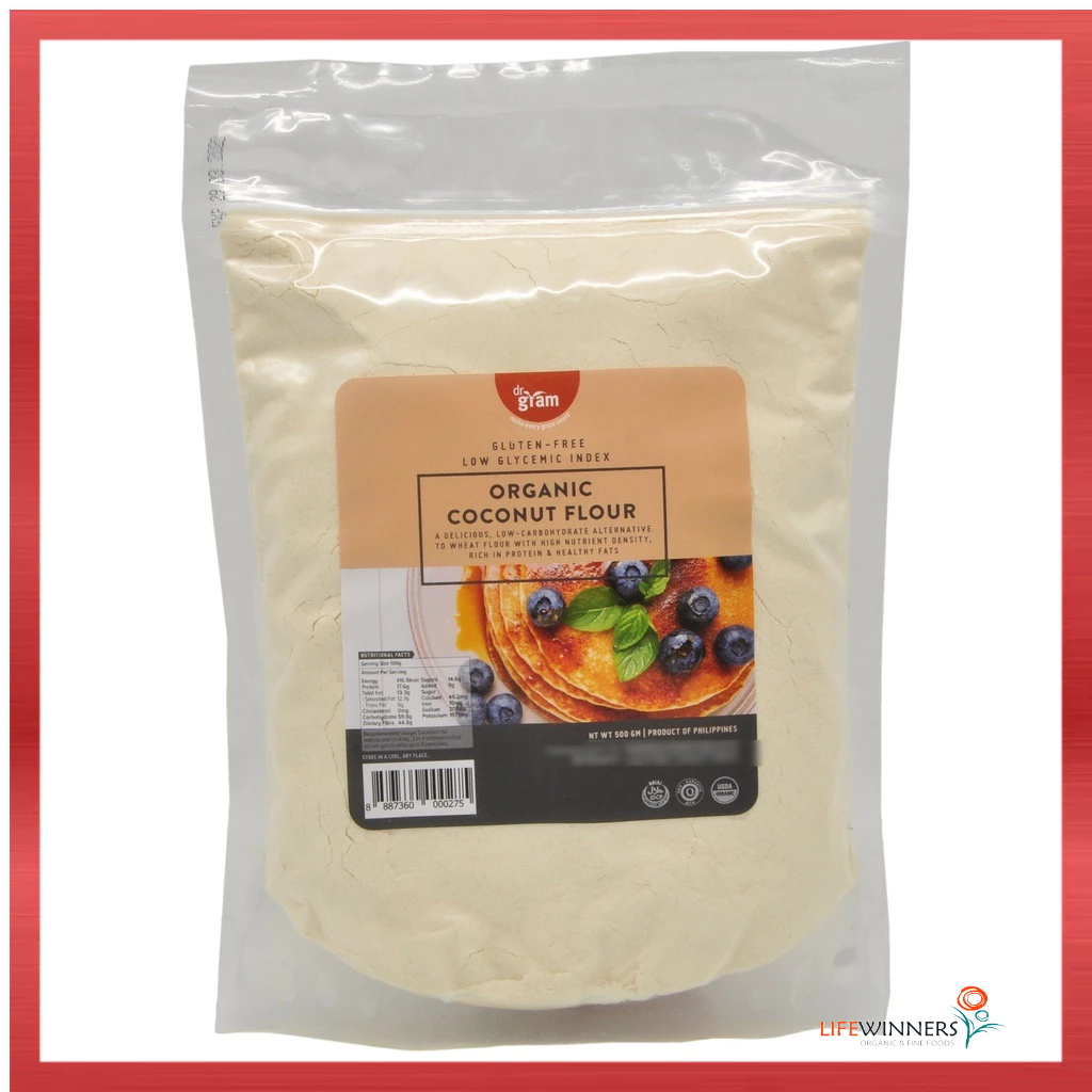 Dr Gram Organic Coconut Flour -Gluten Free, Vegan 500g (Exp: 15/07/2025 ...