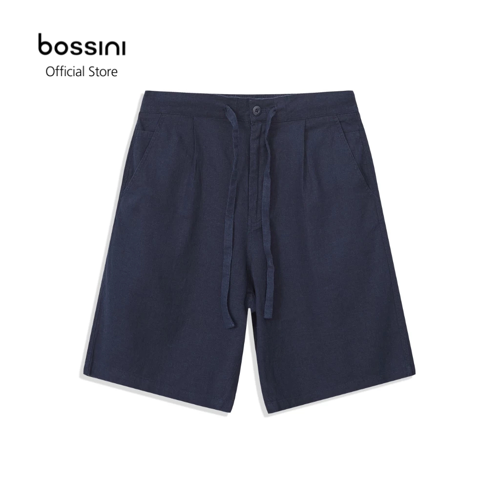 BOSSINI MEN Linen Shorts - Dark Blue - Solid | Shopee Singapore