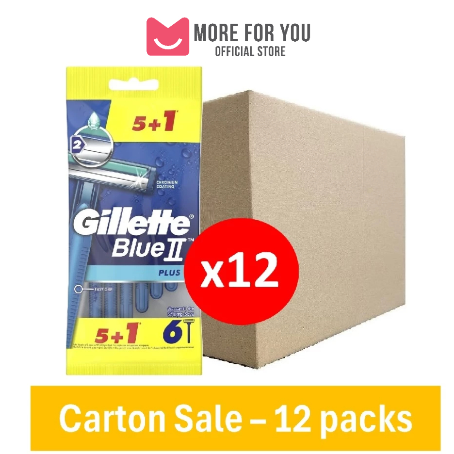 💕MORE FOR YOU💕Gillette Disposable Razor Blue 2 Plus 6s x 12 packs ...