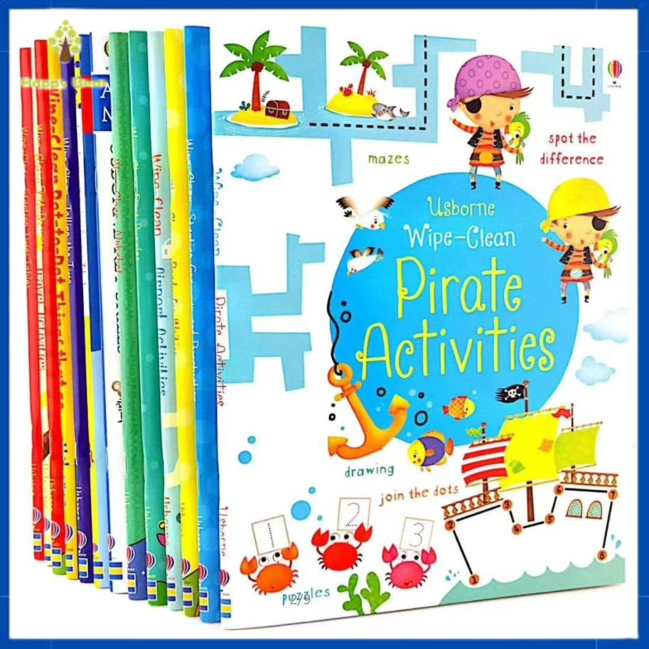 Usborne Wipe-clean - with wipe clean pen | Shopee Singapore