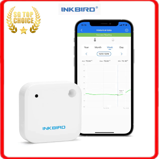 Inkbird Wireless Thermometer Humidity and Temperature Monitor, IBS-TH2 ...