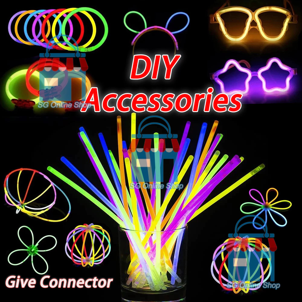 Party Glow Stick Glow Light Stick DIY Glow Bracelets Necklaces Neon Kid ...