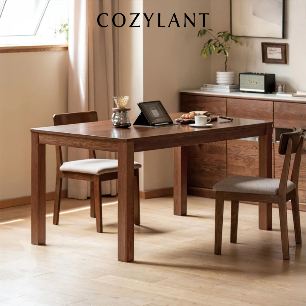 Cozylant Tank Dining Table Set / Solid Oak Wood Table / Walnut Wood ...