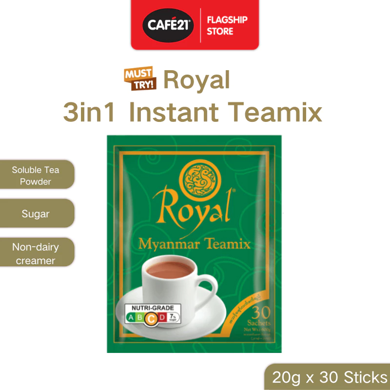 Bundle 2 pkts- Royal Myanmar 3in1 Instant Teamix 20g x 30 Sachets ...