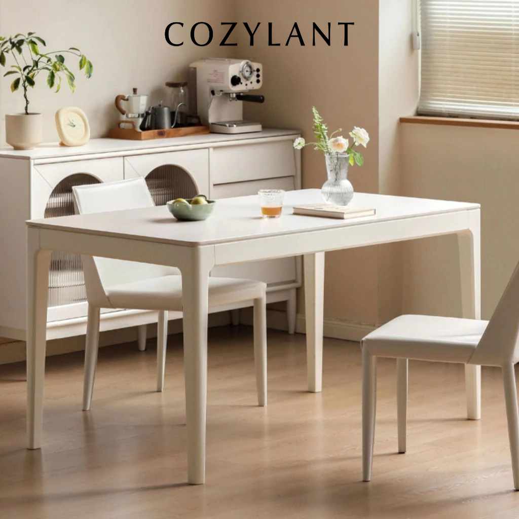 Cozylant Tatum Dining Table Set / Sintered Stone Table / Solid Poplar ...