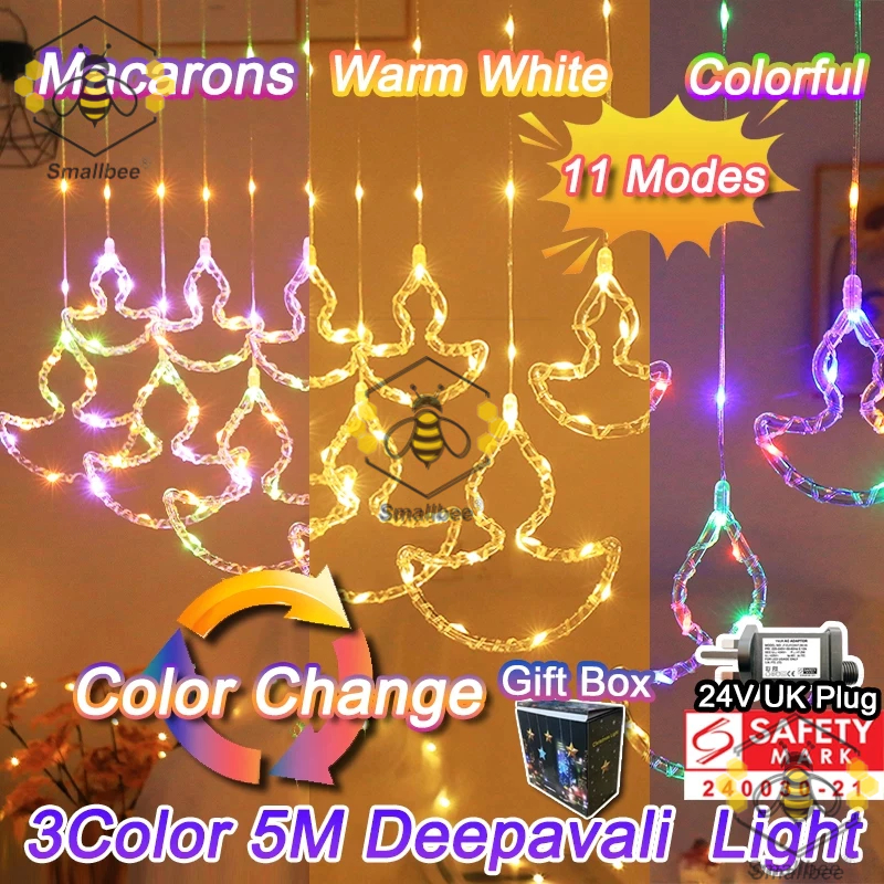 3Color 11Modes deepavali lights 5M LED Fairy lights Diwali light ...