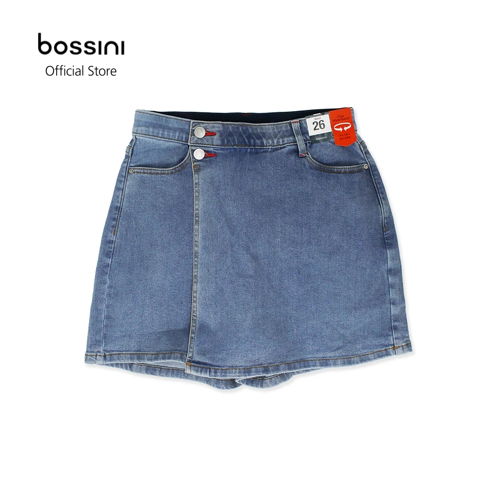 bossini Women's REPREVE Denim Skorts Culotte Shorts | Shopee Singapore