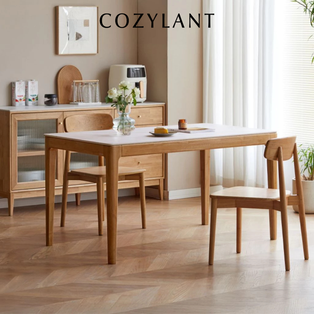 Cozylant Tatum Dining Table Set / Sintered Stone Table / Solid Rubber ...