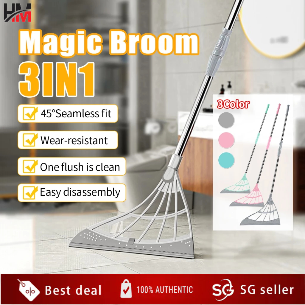 【HM】SG STOCK ⭐3-in-1 Multi-Purpose Magic Broom⭐ Home Cleaning Silicone ...