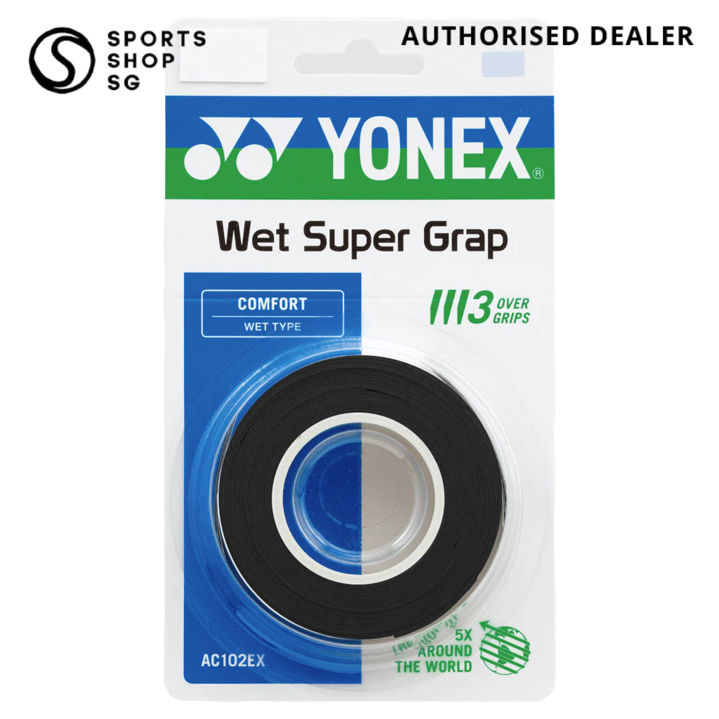 Yonex Wet Super Grap Grip Tape AC102EX (3 Pack) | Shopee Singapore