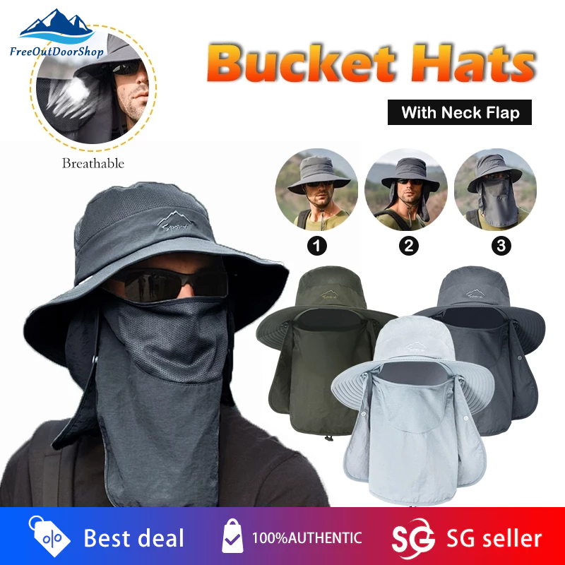 【SG】Fisherman Hat Men's Summer UV Protection Outdoor Sunshade Hat ...