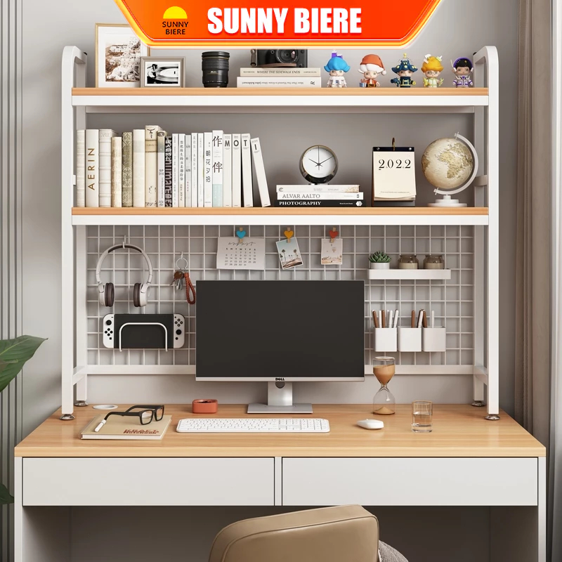 SNBDesktop Shelf Desk With Grid Bookshelf Storage Shelf Desktop Multi ...
