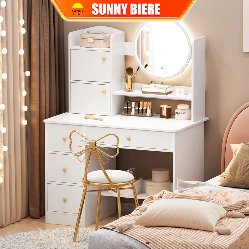 SNB【LED】Dressing Table Vanity Table Vanity Mirror With LED Mirror ...