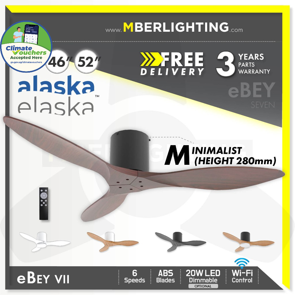 [Free Delivery] ALASKA eBEY 7 46/52" Smart DC Fan with Remote Control ...