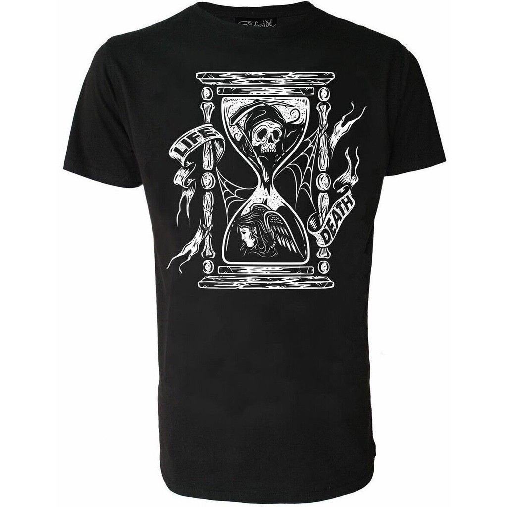 Sand Timer T-Shirt, Gothic, Reaper, Angel Of Death, Skull, Occult Life ...