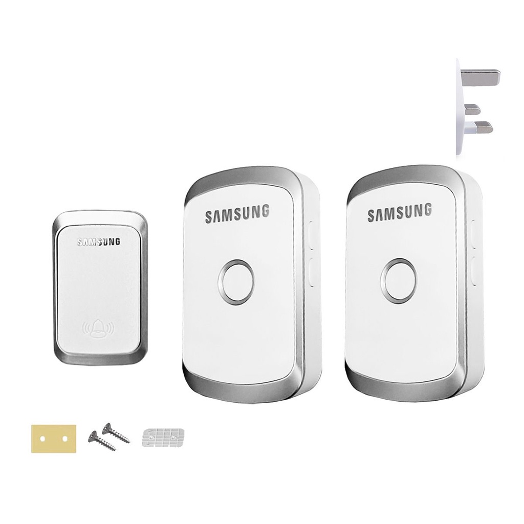 Samsung Batteryless Doorbell (1 Transmitter + 2 Receivers) - UK Plug ...