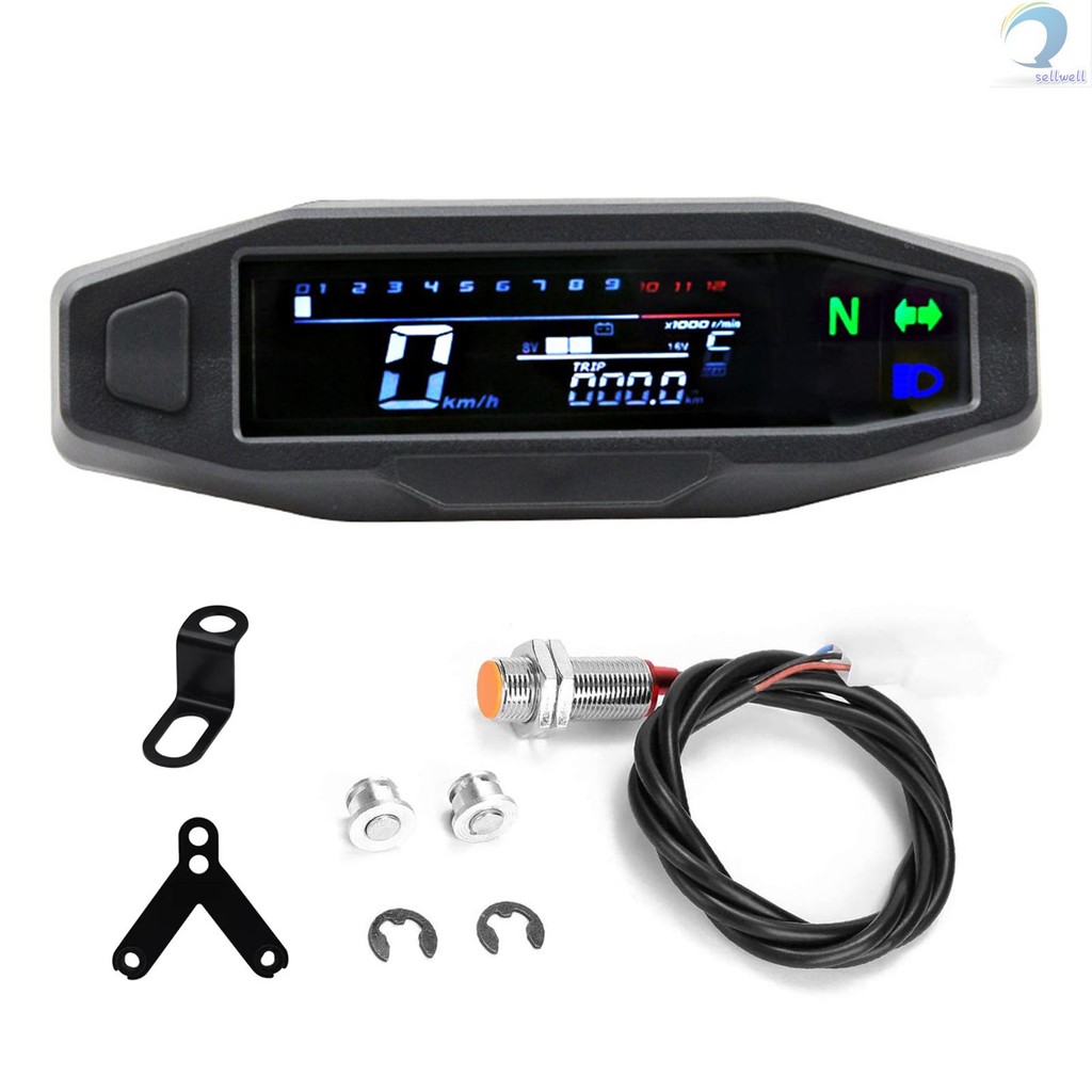 Motorcycle RPM Gauge Digital Speedometer Odometer Electric Injection ...