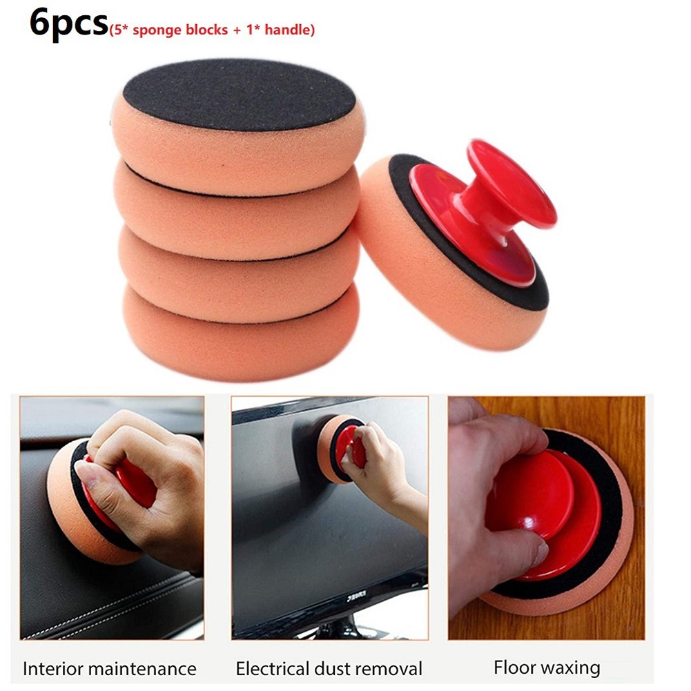⭐ Fast Shipping⭐ Drop Car Wax Wash Polish Pad Sponge Cleaning Foam Kit ...